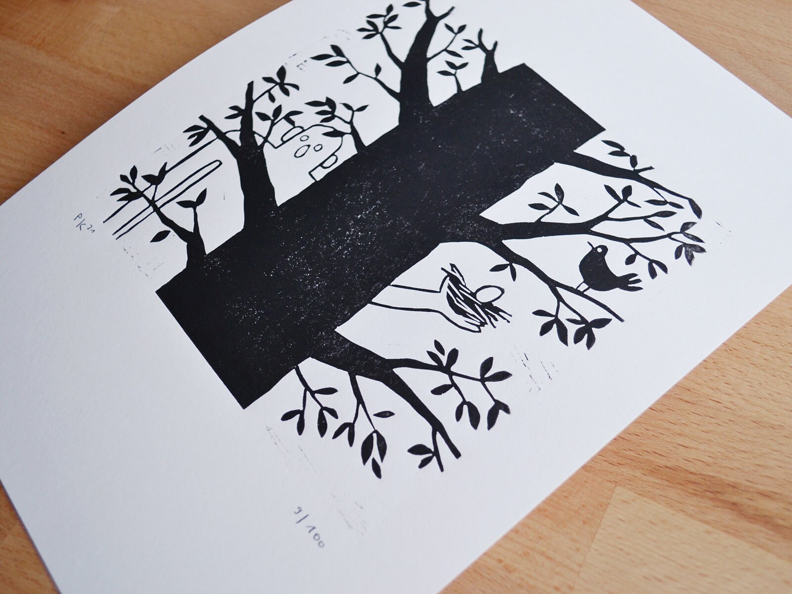 Person 7 Original Linocut Limited Edition Designed & Sold By Moth