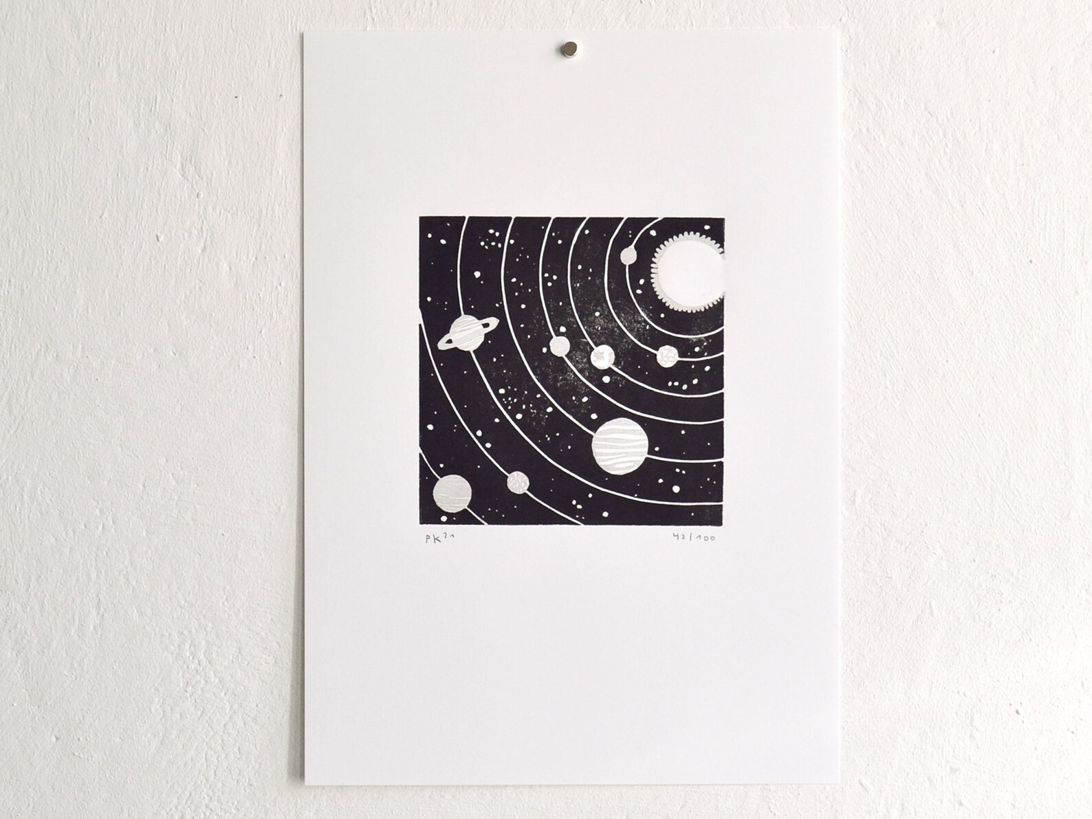 Space 3 Original Linocut Limited Edition - Etsy Ireland