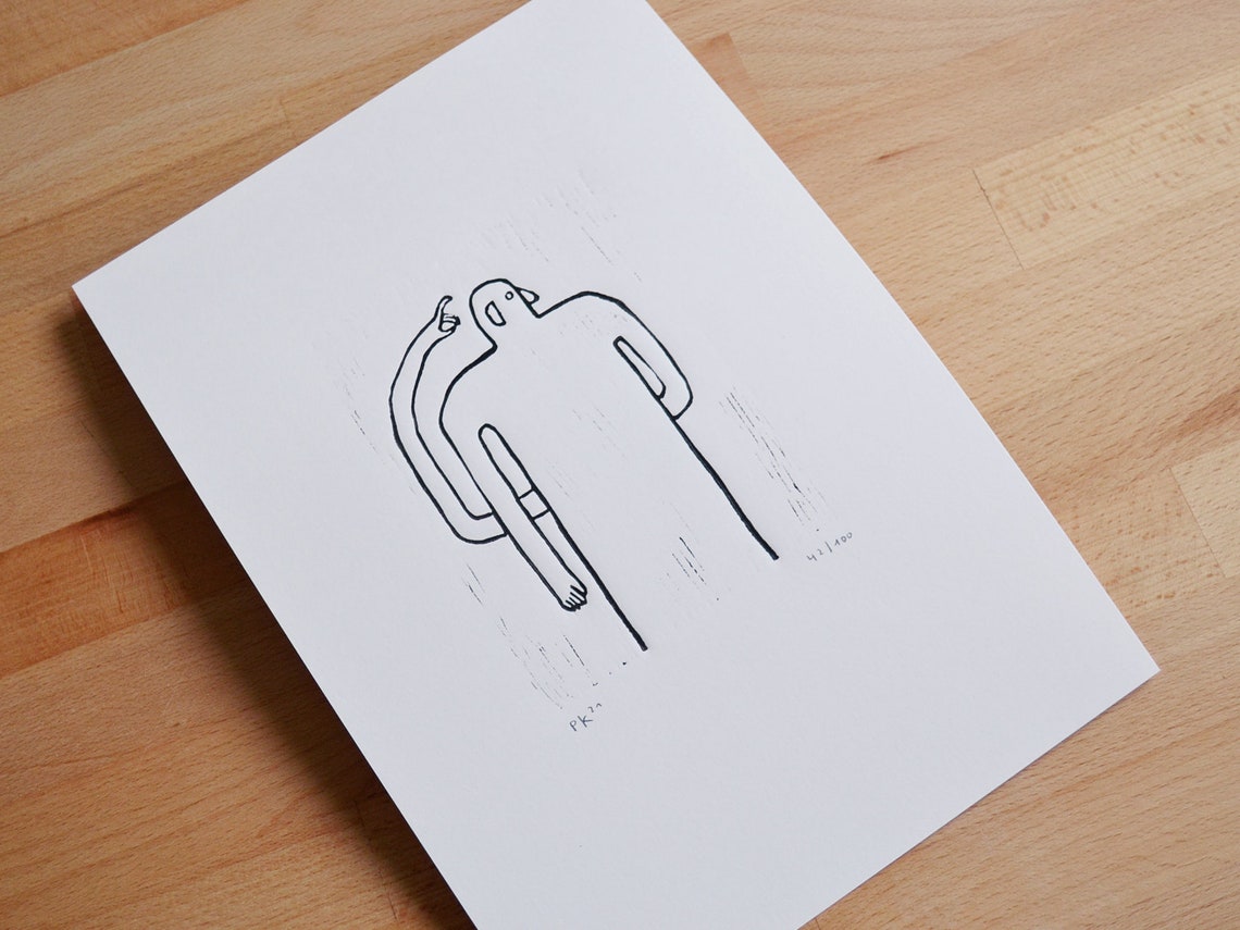 Person 1 · Original Linocut · Limited Edition - Etsy