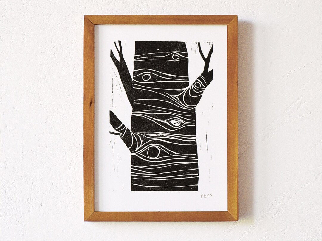 Tree · Original Linocut · Limited Edition - Etsy