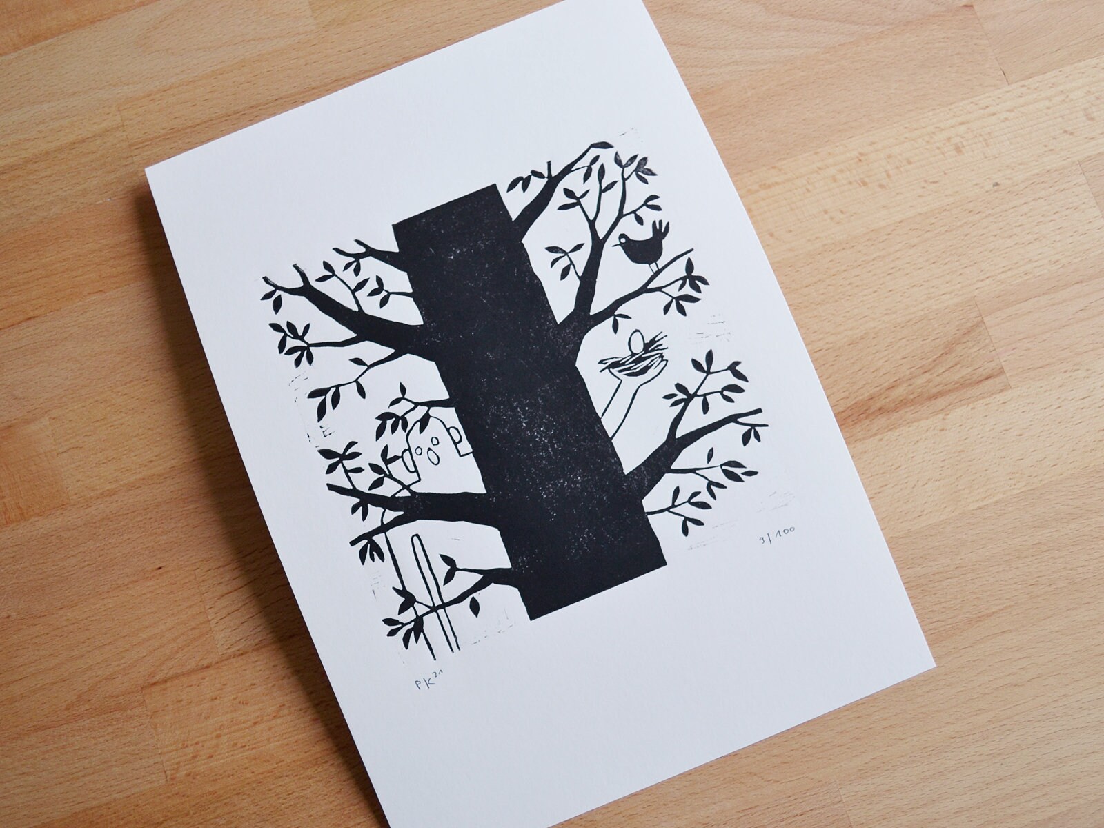Person 7 Original Linocut Limited Edition Designed & Sold By Moth