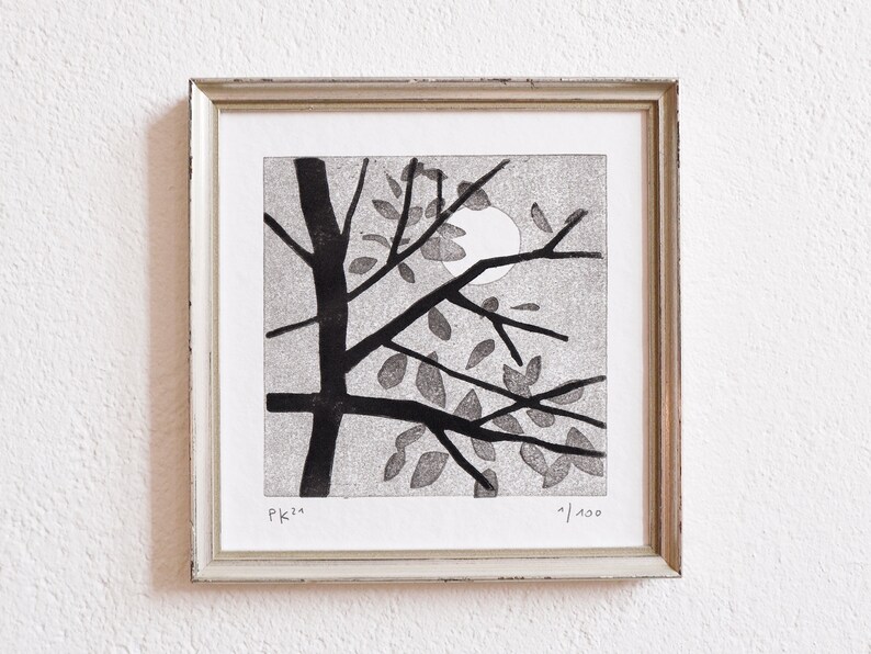 Moon Series 8 Original Linocut Limited Edition - Etsy New Zealand