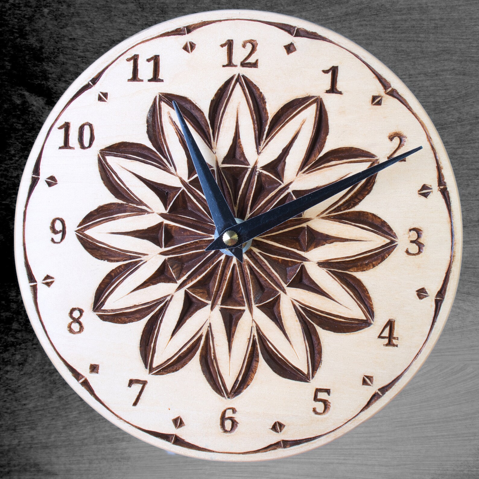 Chip Carved Analog Clock 7 1/2 - Etsy