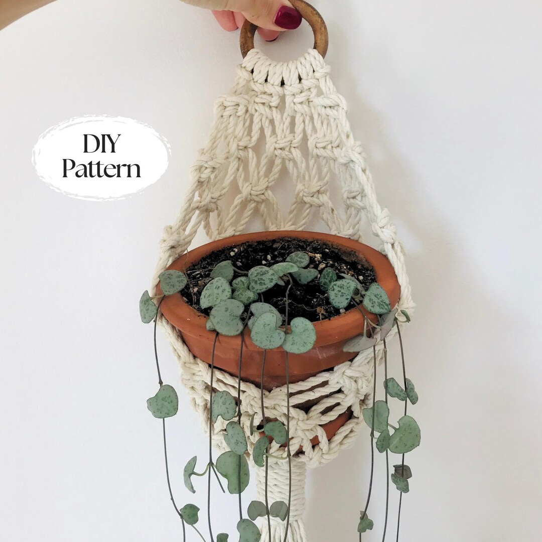 PDF Pattern Macrame Pod Planter, Macrame Plant Hanger Tutorial, Digital ...