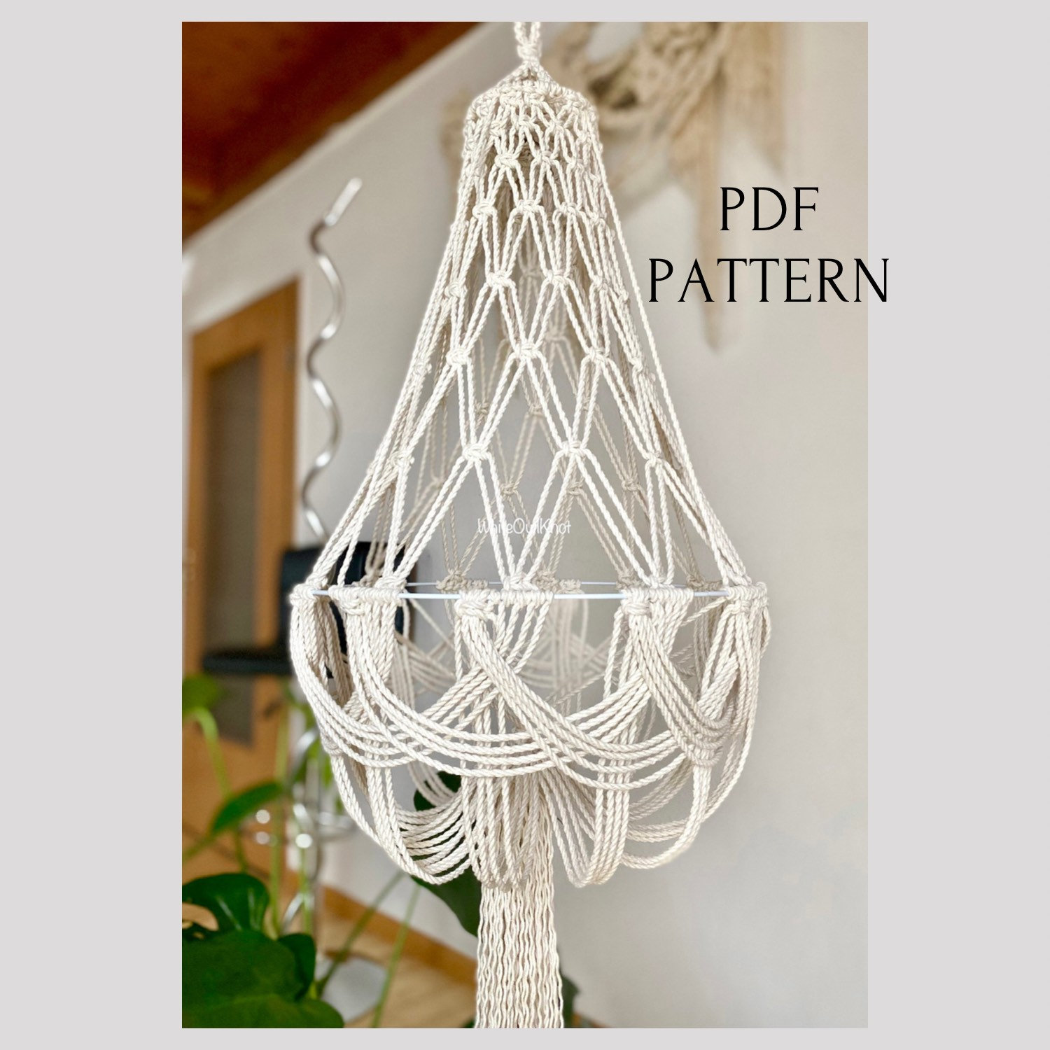 PDF pattern Macrame Chandelier Macrame Lampshade DIY Patterb | Etsy