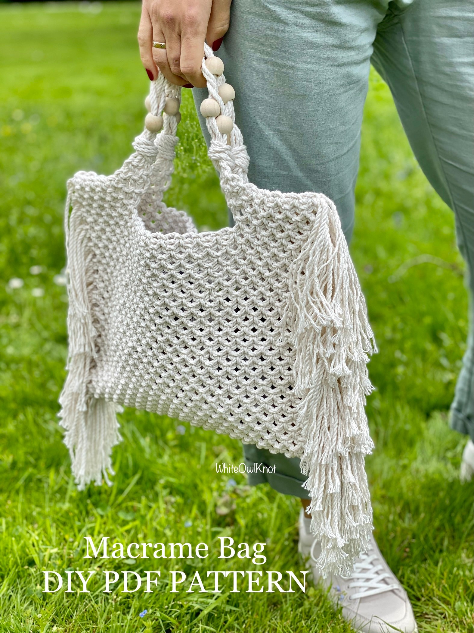 PDF Pattern Macrame Bag DIY Macrame Boho Purse Handbag - Etsy