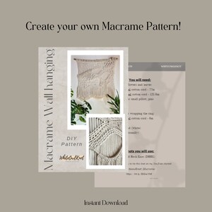 Macrame Pattern Template / Macrame Wall Hanging Writting Pattern Canva ...