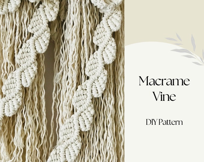 Macrame Pattern PDF, Step by Step Macrame Tutorial, Beginner Macramé Project for Wall Hanging ...