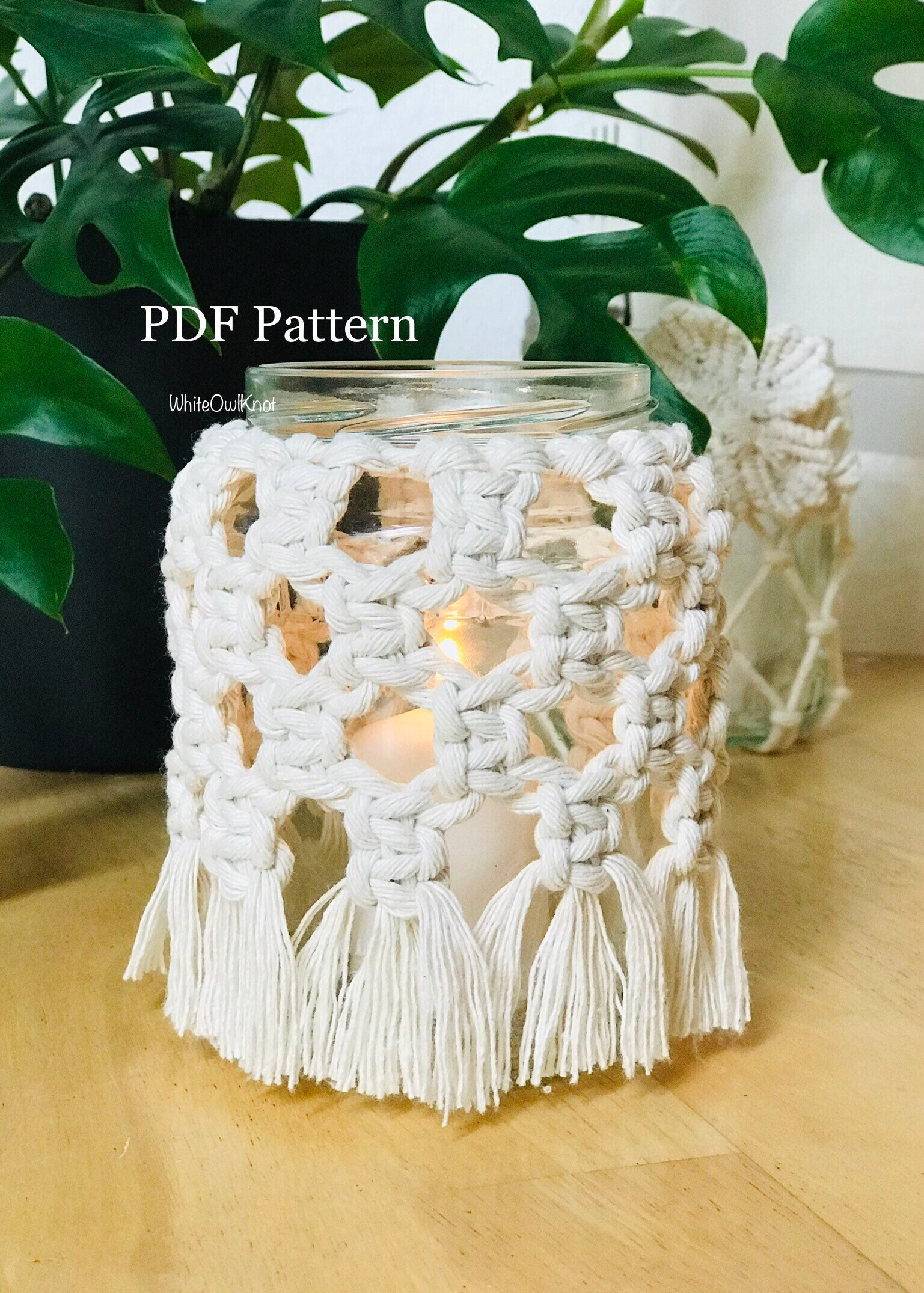 Macrame Jar Cover PDF Pattern Macrame Tutorial Macrame - Etsy Australia