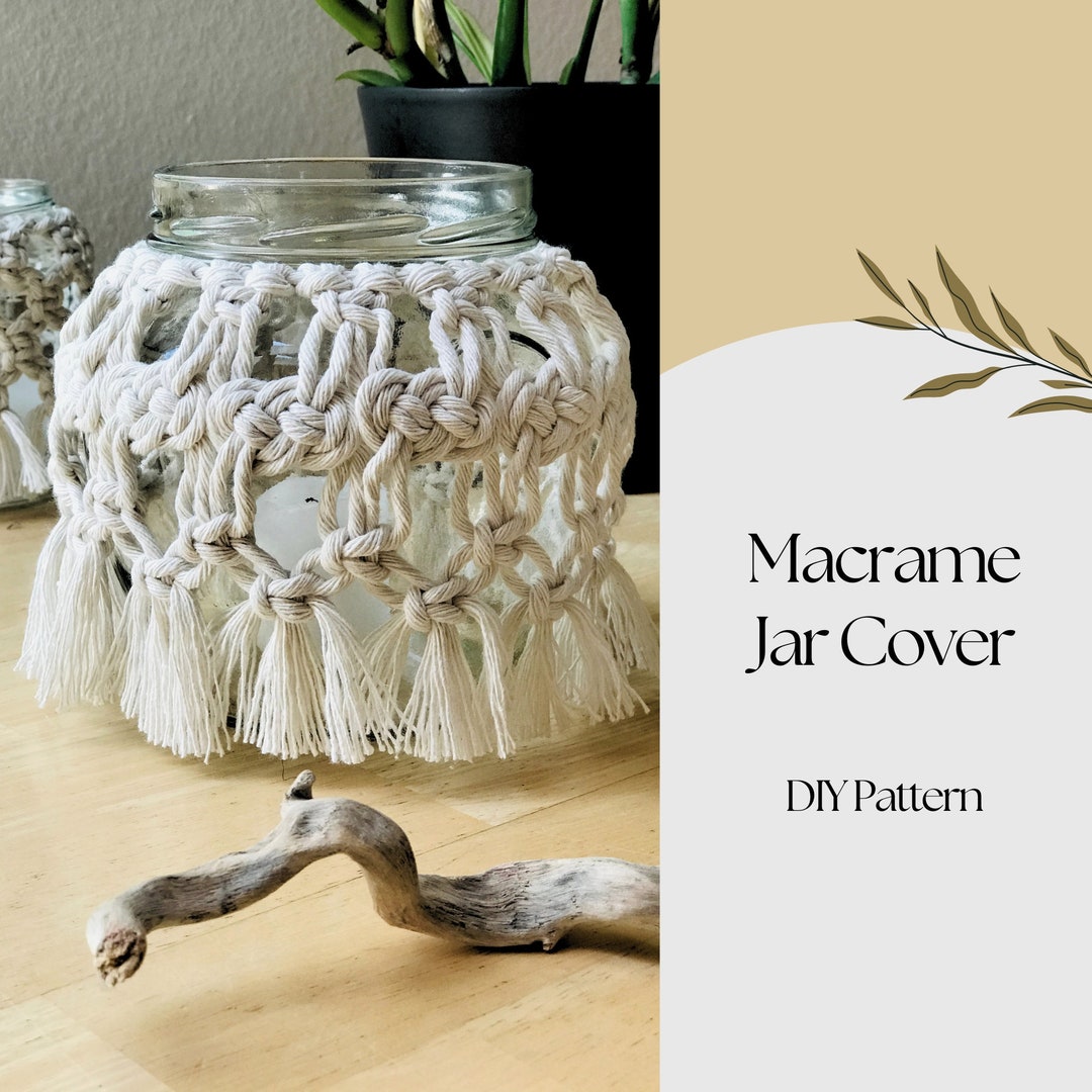 Macrame Jar Cover PDF Pattern - Josephine Knot Tutorial - Macrame ...