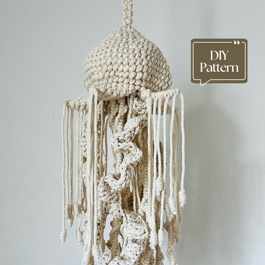 Macrame Jellyfish DIY Pattern • PDF Tutorial for Hanging Jellyfish ...