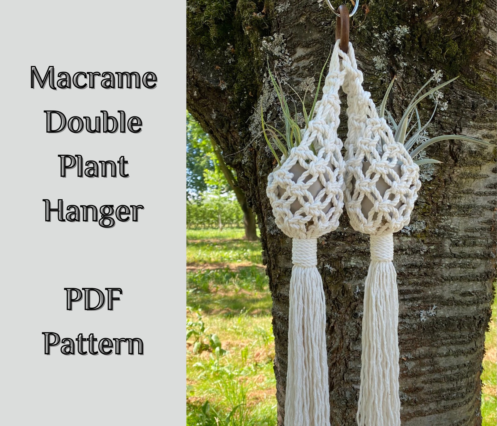 SET of 2 PDF Patterns Macrame Double Pod Planter Macrame - Etsy