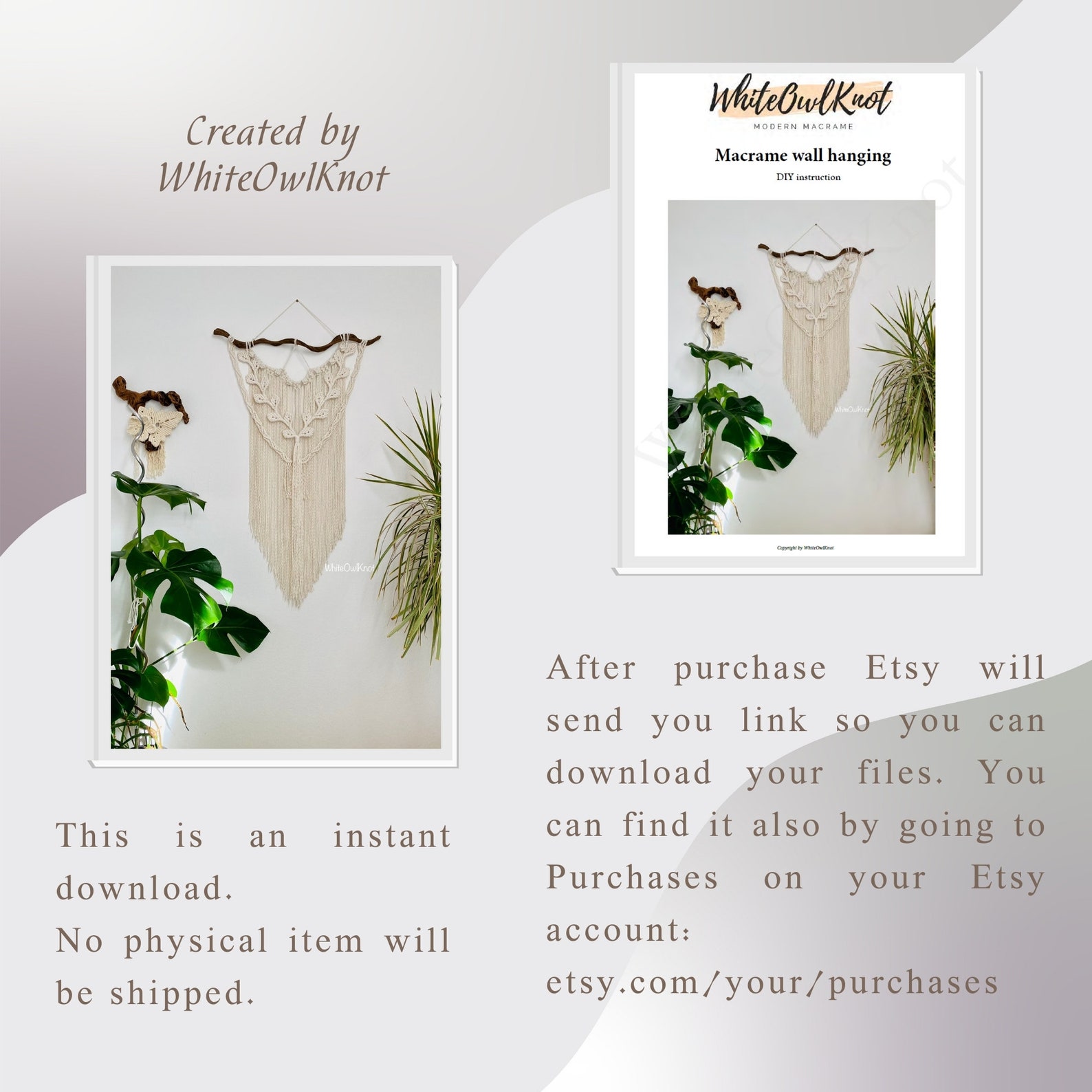 DIY Macrame Wall Hanging, Beginner Friendly Macrame PDF Pattern, Step ...