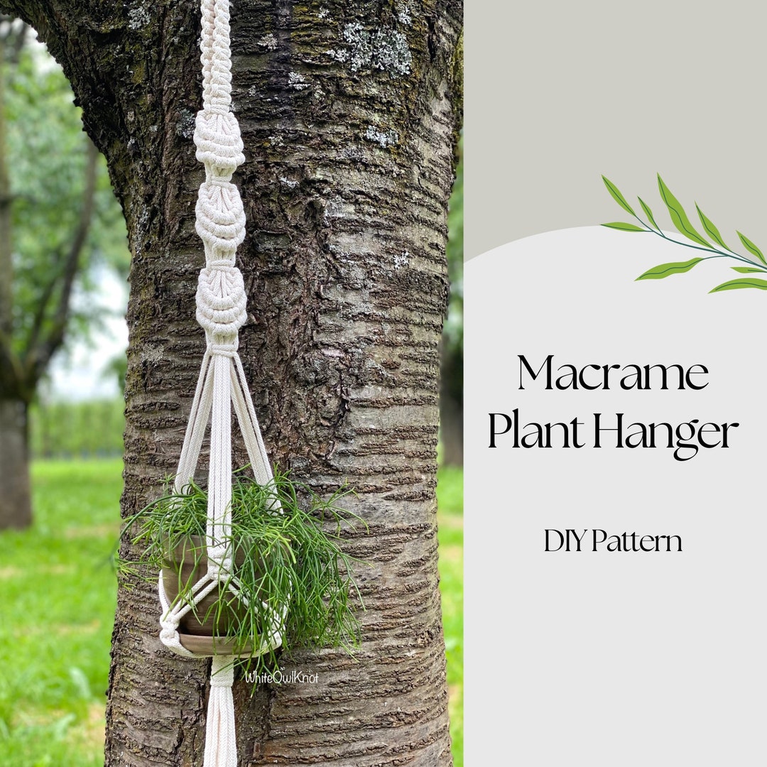 DIY Macrame Plant Hanger PDF Pattern, Shells Hanging Planter Tutorial ...