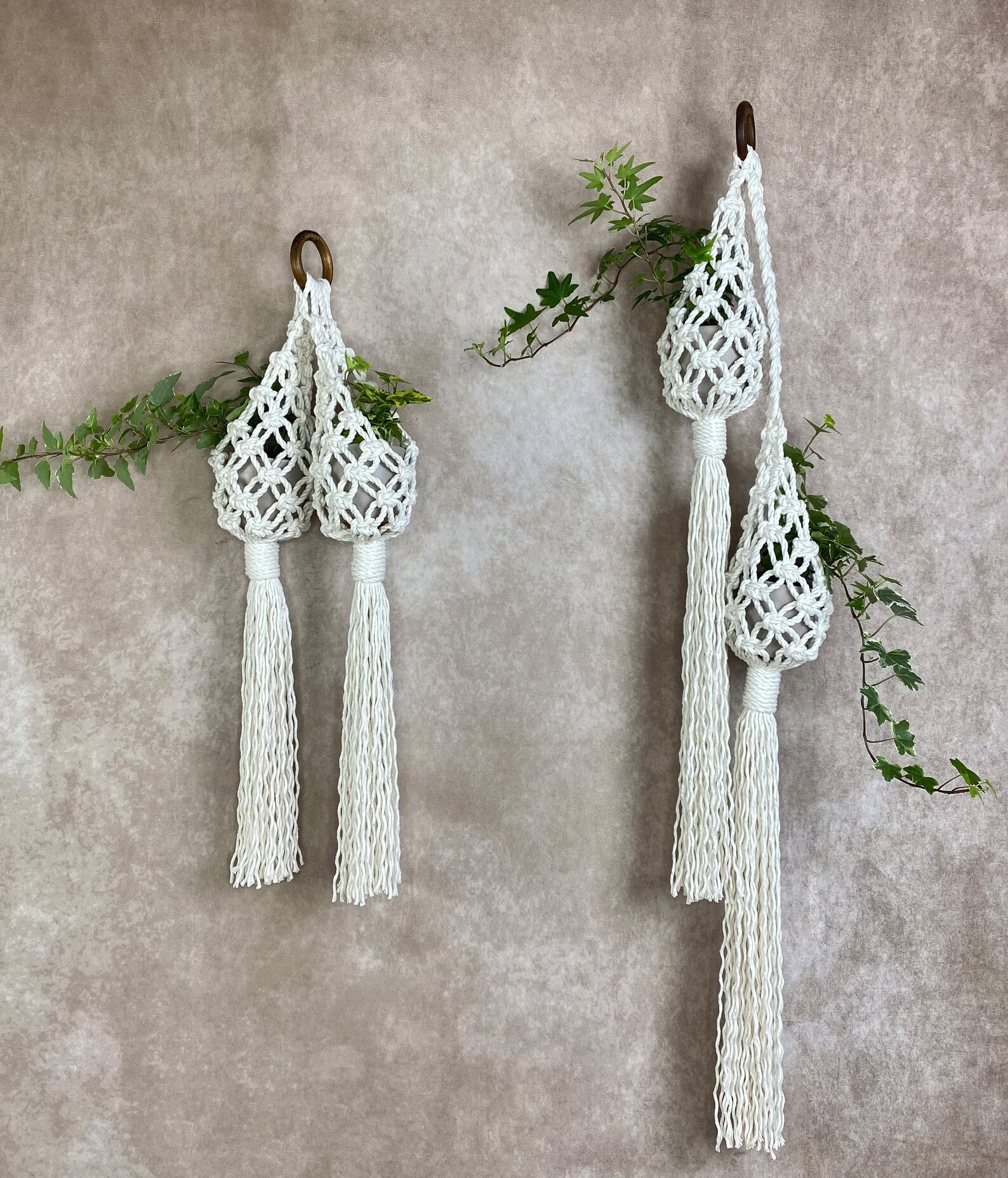 SET of 2 PDF Patterns Macrame Double Pod Planter, Macrame Plant Hanger ...