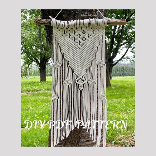 PDF Pattern Macrame Wall Hanging Macrame Tutorial BEGINNER - Etsy