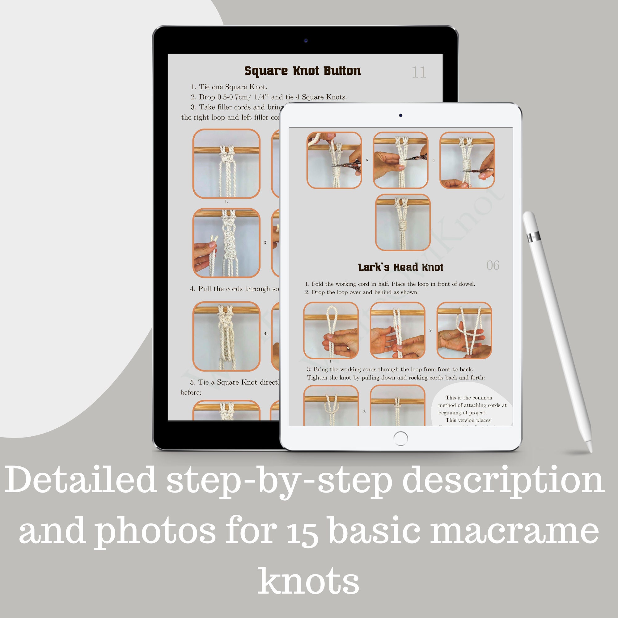 Knot Guide E-book, Self-teaching Macrame Basic Knots, Learn Macrame ...