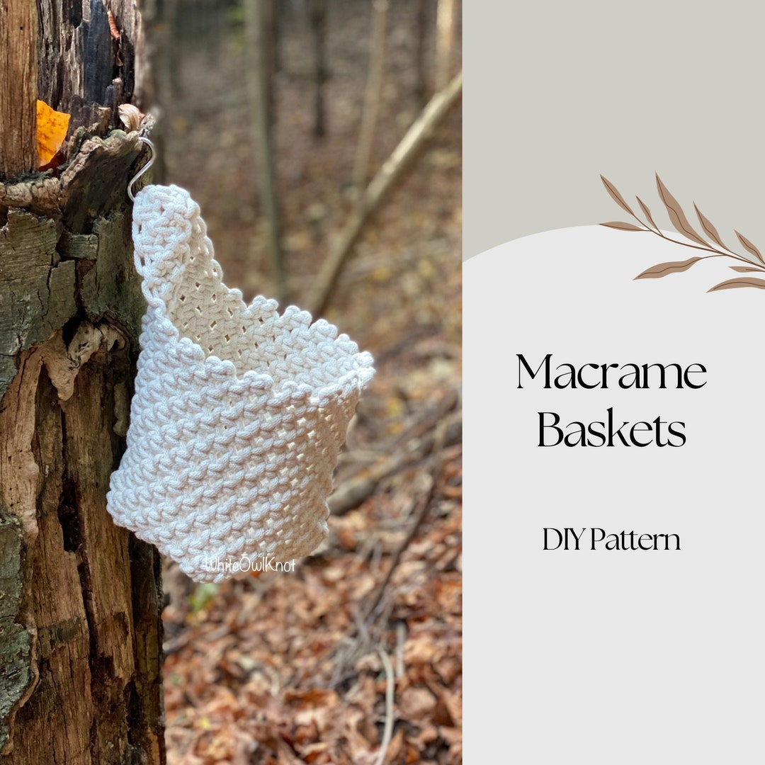 PDF Pattern Macrame Basket, Home Organization, Macrame Plant Hanger ...