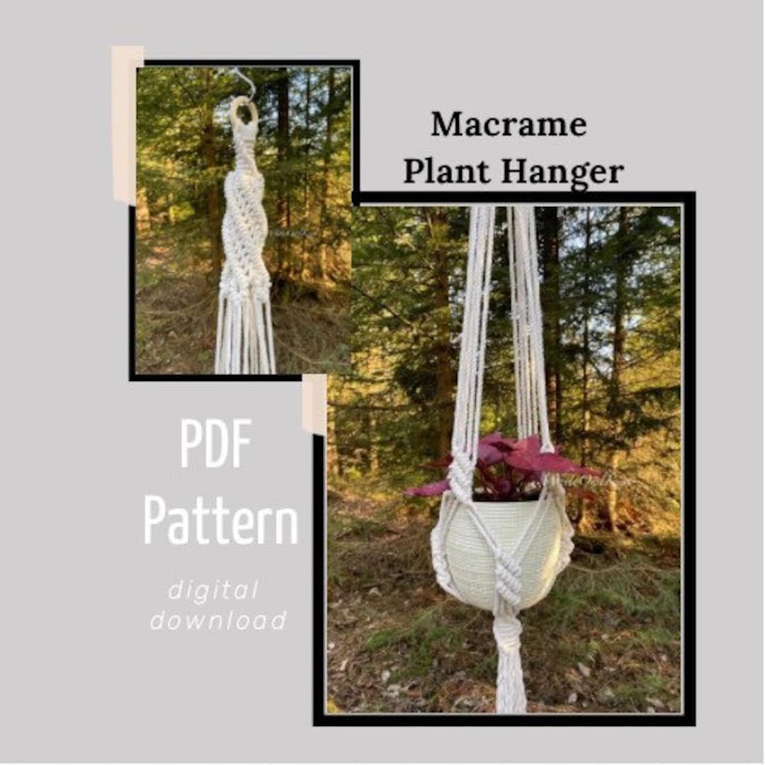 PDF Macrame Plant Hanger Pattern Spiral Macrame Plant Hanger - Etsy