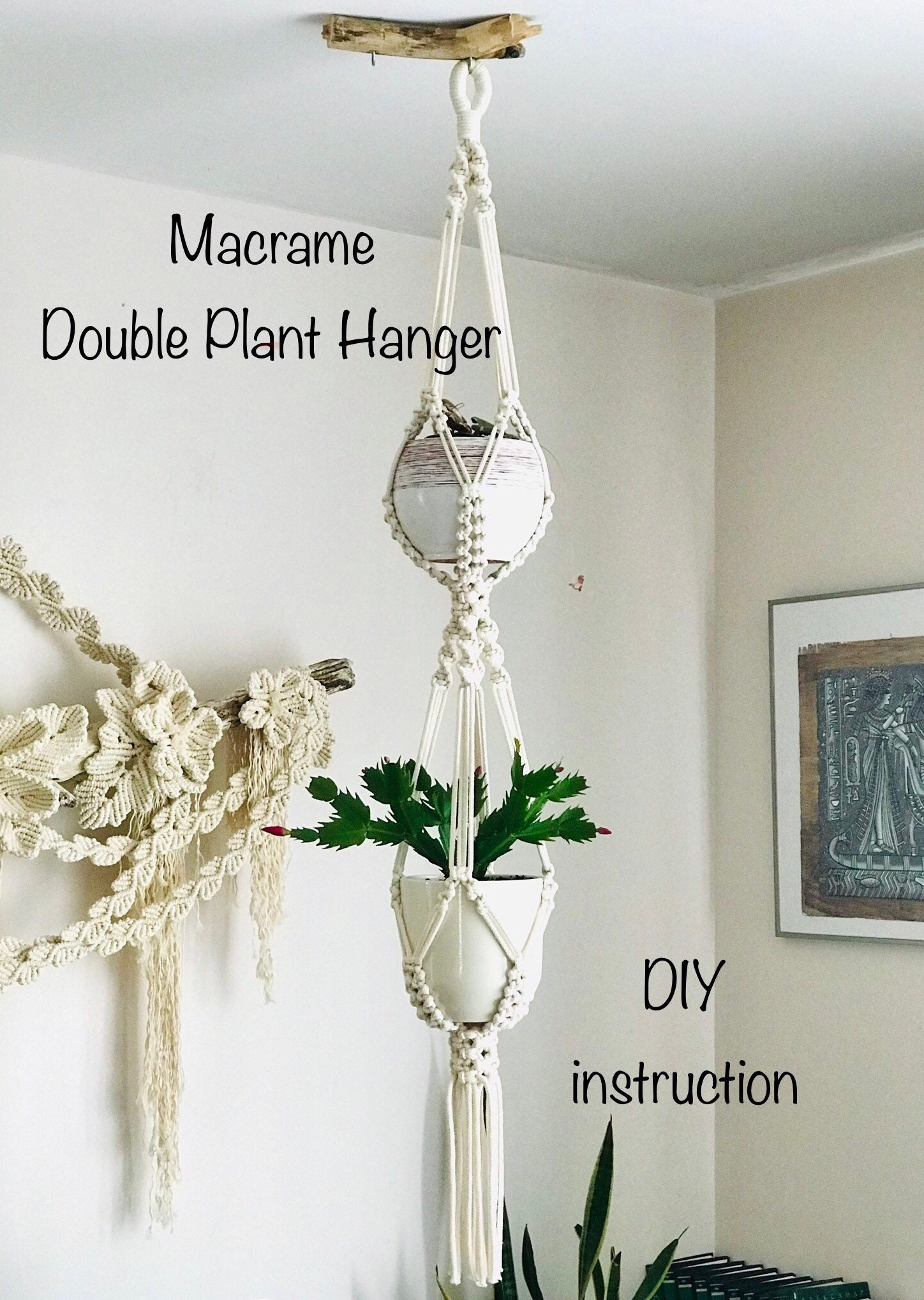 Double Macrame Plant Hanger Pattern BEGINNER Macrame Plant - Etsy