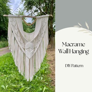 DIY Big Macrame Wall Hanging Pattern, Beginner Macrame PDF Pattern + Macrame Knots Video ...
