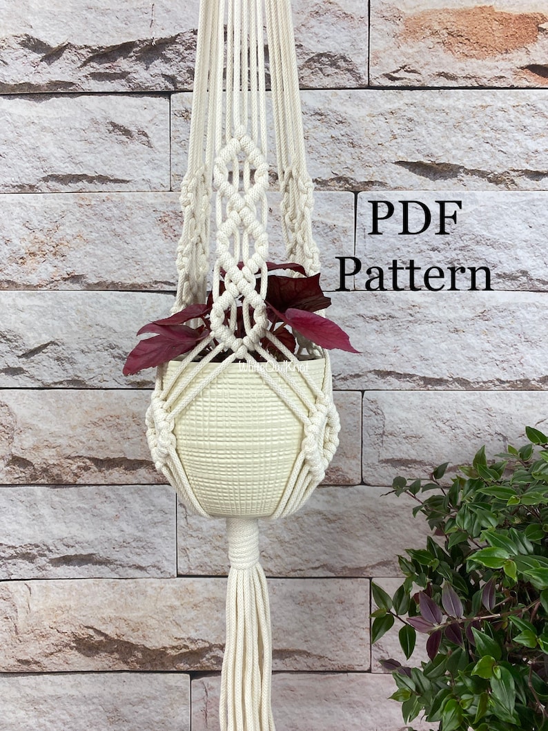 DIY Macrame Plant Hanger PDF Pattern Tutorial Instructions - Etsy