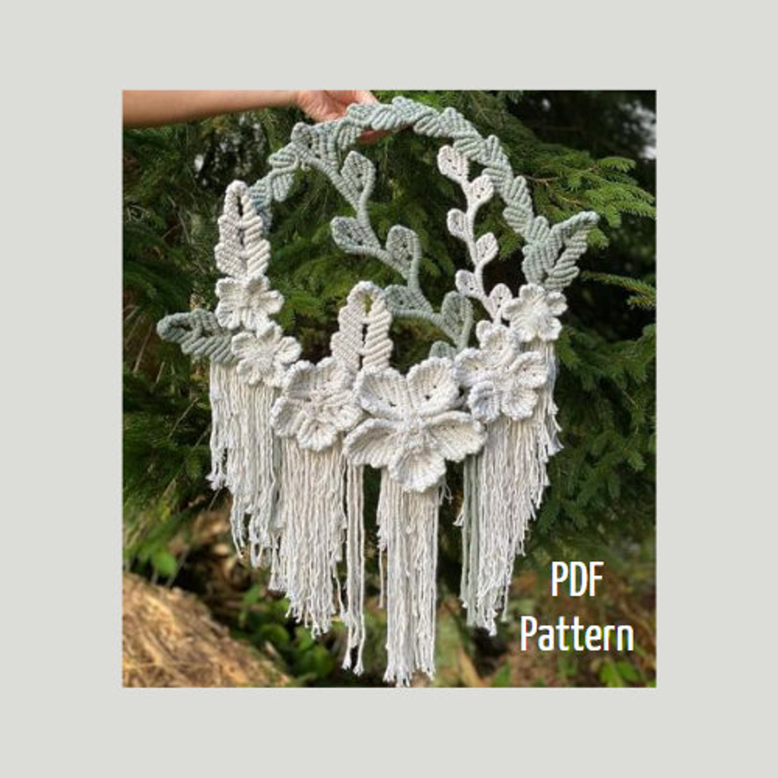 DIY Macrame Pattern Flower Wreath Written PDF Set of 5 - Etsy