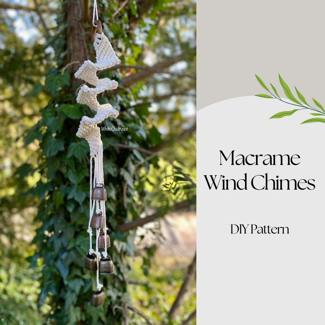 DIY Pattern Wind Chimes, Macrame Spiral Wind Catcher, Garden Decoration ...