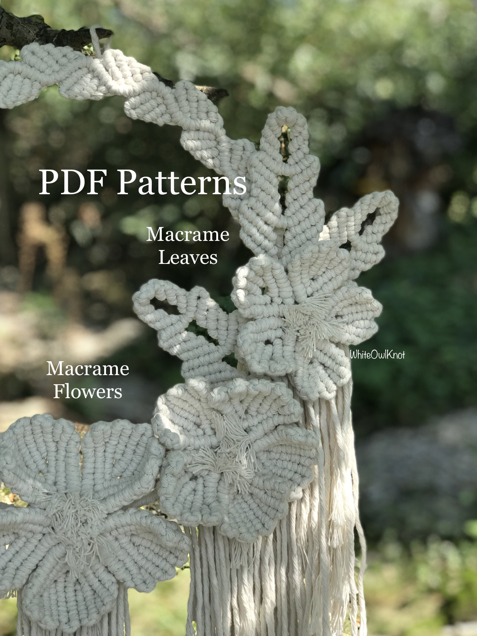 PDF Pattern Macrame Leaves, Macramé Pattern BEGINNER, Macrame Leaf ...