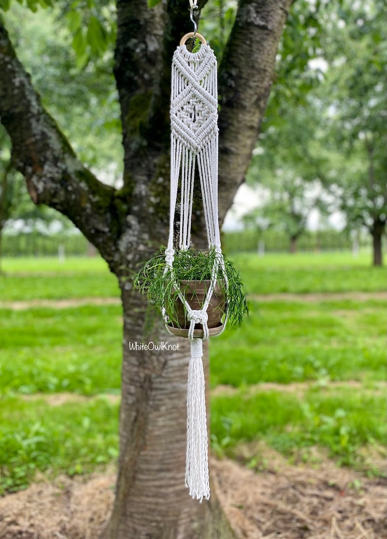 Set of TWO Macrame Plant Hangers PDF Patterns, DIY Macrame, Geometric ...