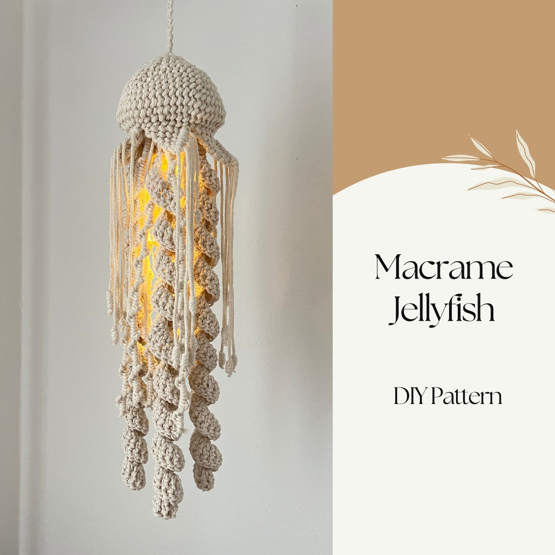 Jellyfish Macrame Pattern , Macrame Step-by-step PDF Pattern for ...