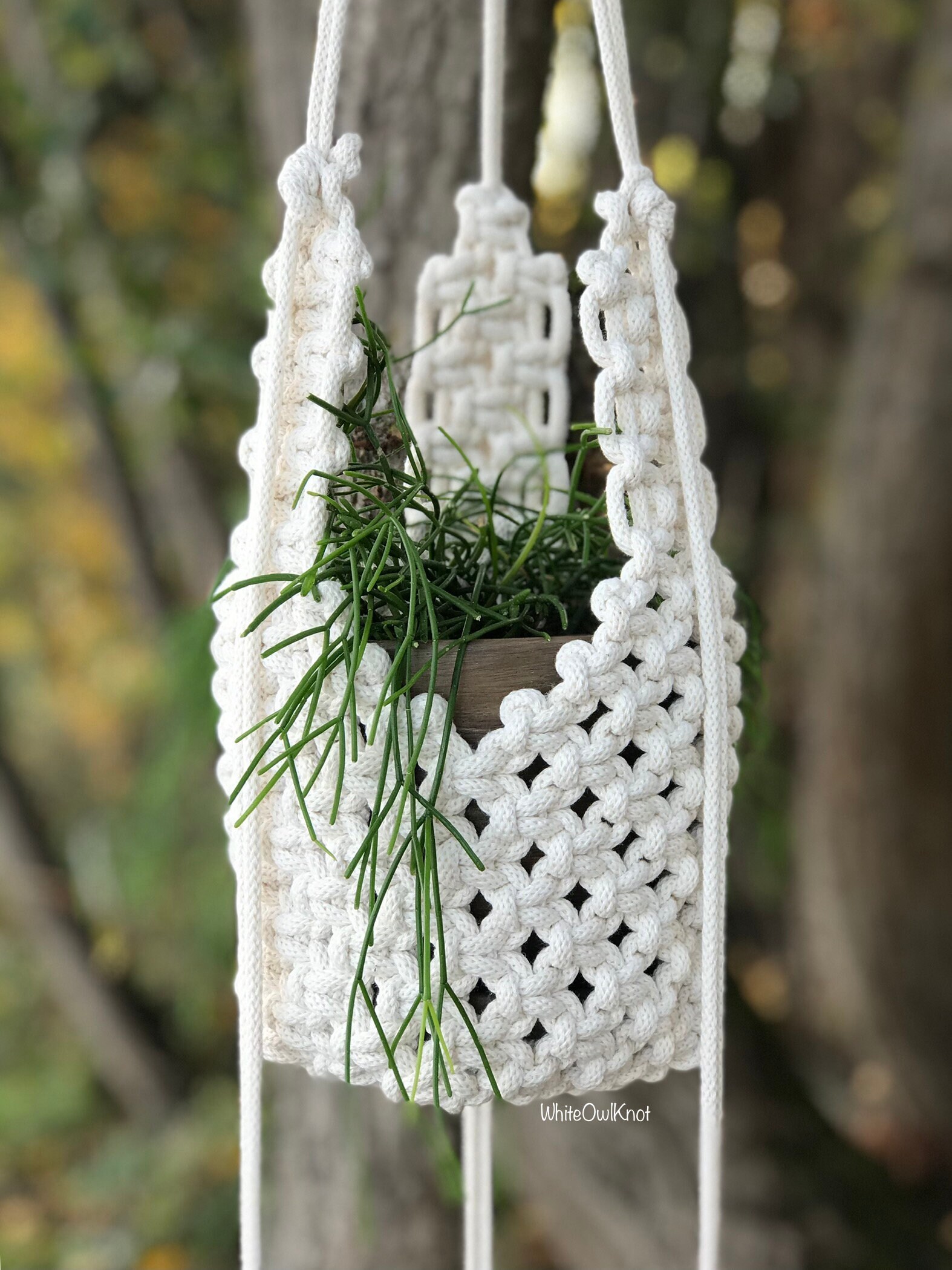 PDF Pattern Macrame Plant Hanger, Macrame Basket, Pod Planter, Macrame ...