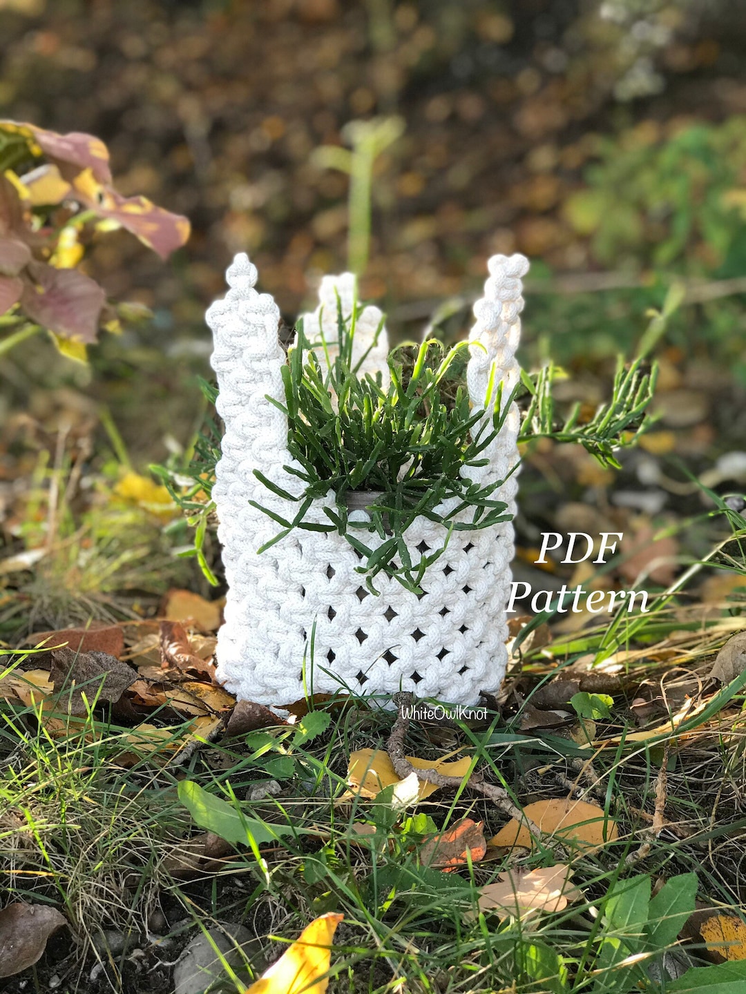 PDF Pattern Macrame Basket Macrame Planter Macrame Plant - Etsy