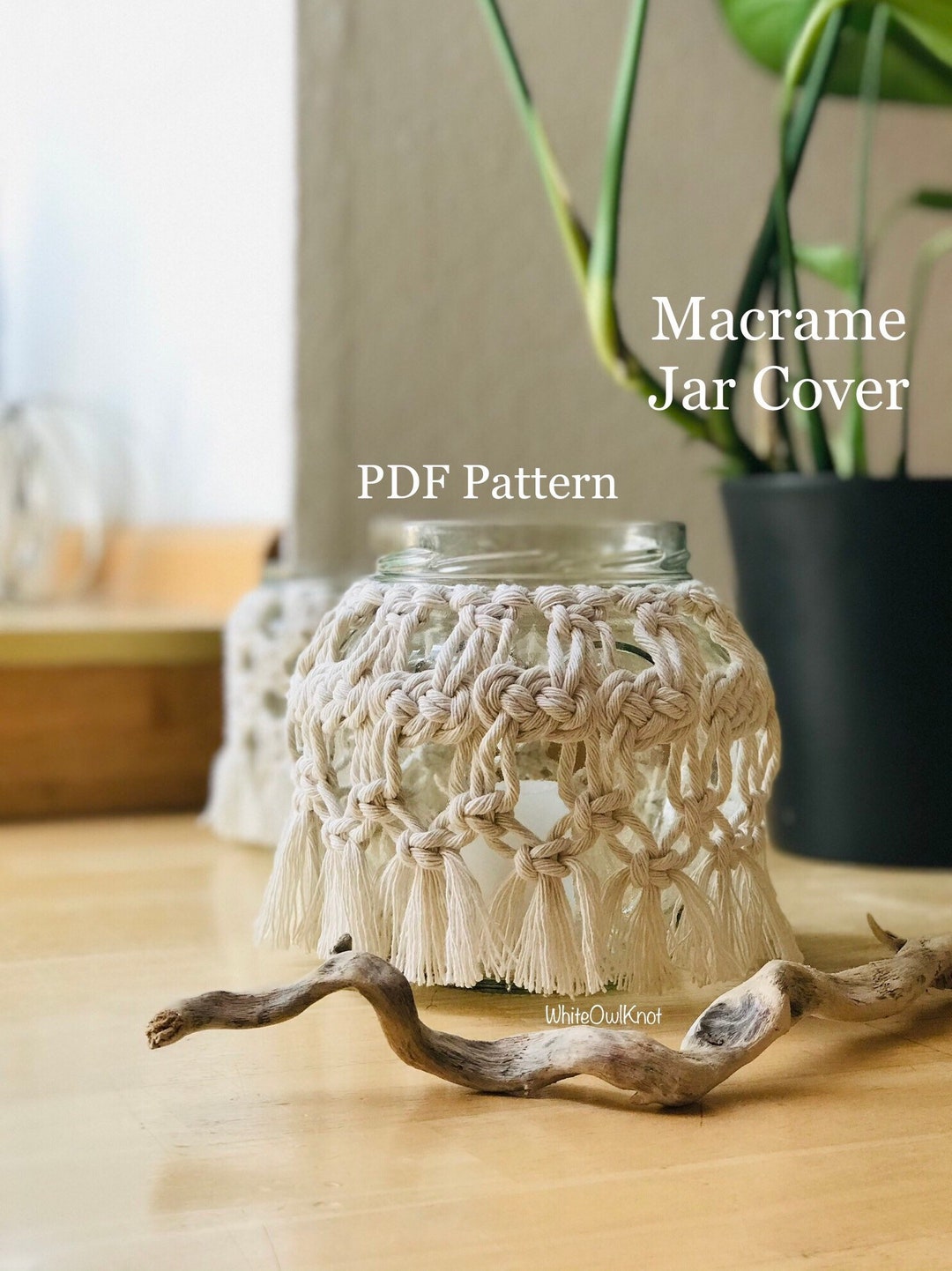 Macrame Jar Cover PDF Pattern Macrame Tutorial Josephine - Etsy France