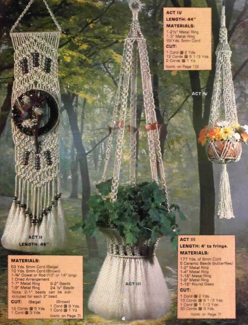 Vintage Macrame Patterns Book 1970s 14 Patterns Vintage | Etsy