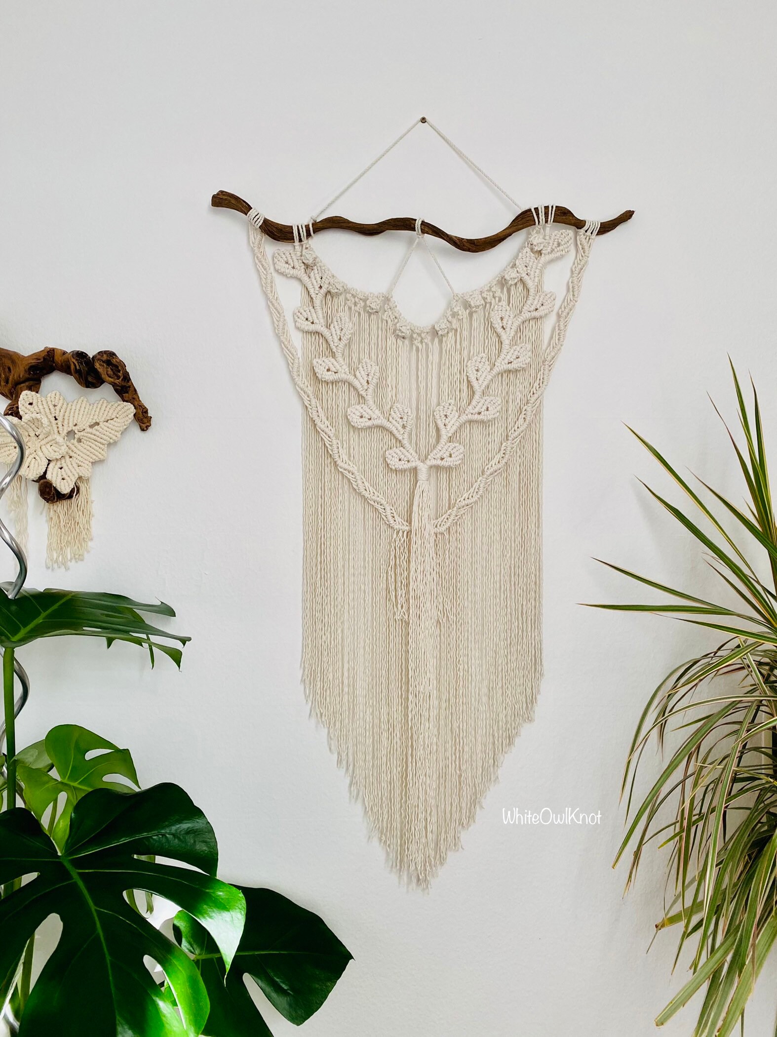 DIY Macrame Branch With Leaves Tutorial PDF Pattern Macramé | Etsy