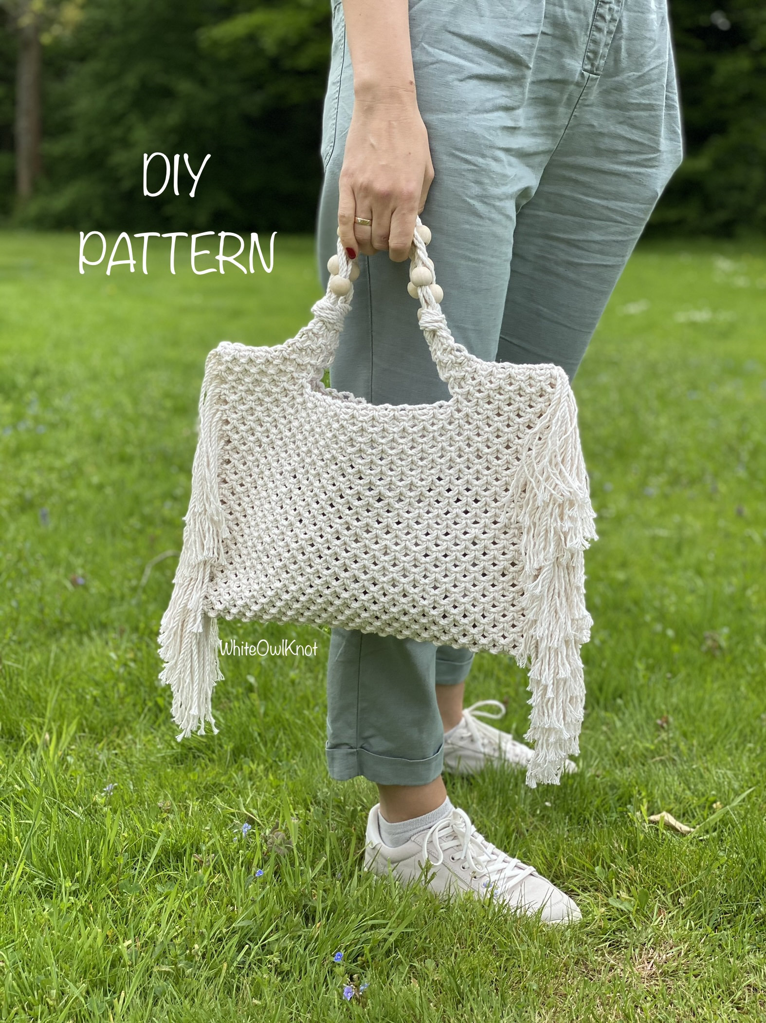 PDF Pattern Macrame Bag DIY Macrame Boho Purse Handbag - Etsy