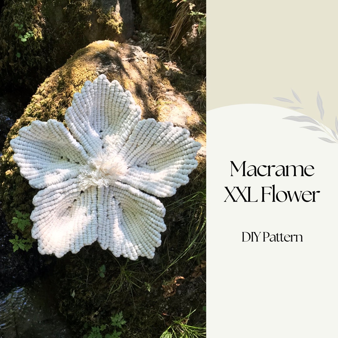 PDF Pattern XL Macrame Flower, Macrame Flowers Tutorial, DIY Macrame ...