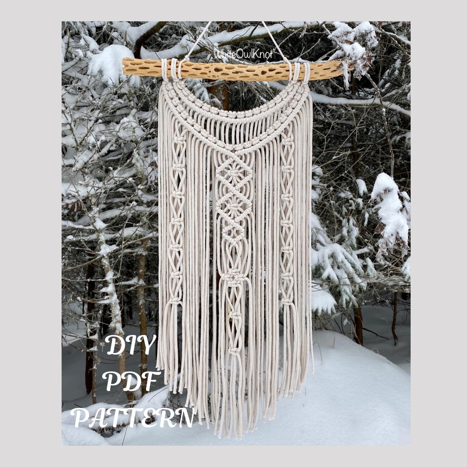 PDF Pattern Macrame Wall Hanging Macrame DIY Pattern for - Etsy