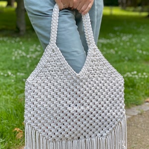 Macrame Market Shoulder Bag PDF Pattern, DIY Macrame Boho Hippie Bag ...