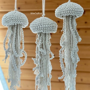 BUNDLE of 6 Macrame Jellyfish DIY Patterns , Macrame PDF Pattern, Ocean ...
