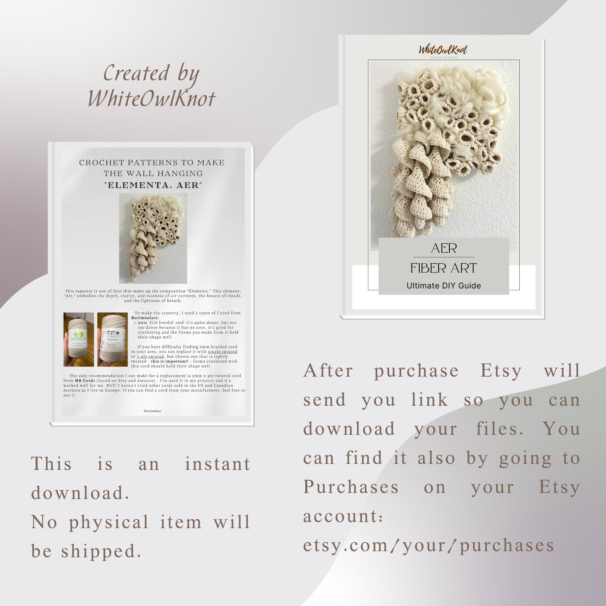 AER Fiber Art Wall Hanging Pattern – Modern Textural Crochet DIY ...