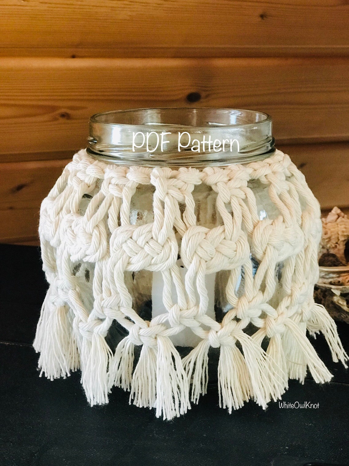 Macrame Jar Cover PDF Pattern Macrame Tutorial Josephine | Etsy