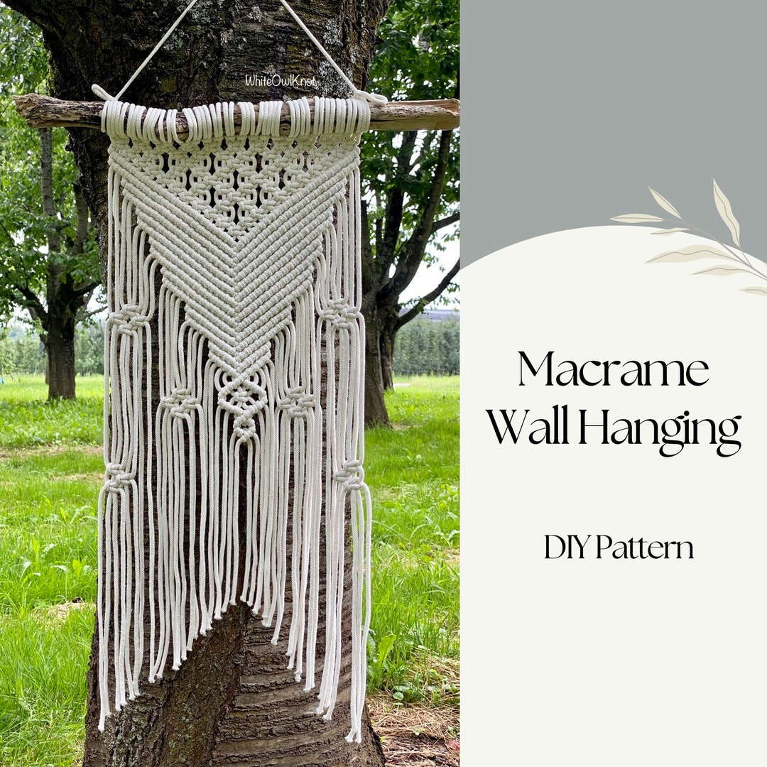 PDF Pattern Macrame Wall Hanging, Macrame Tutorial, BEGINNER, DIY Macrame, Step by Step ...