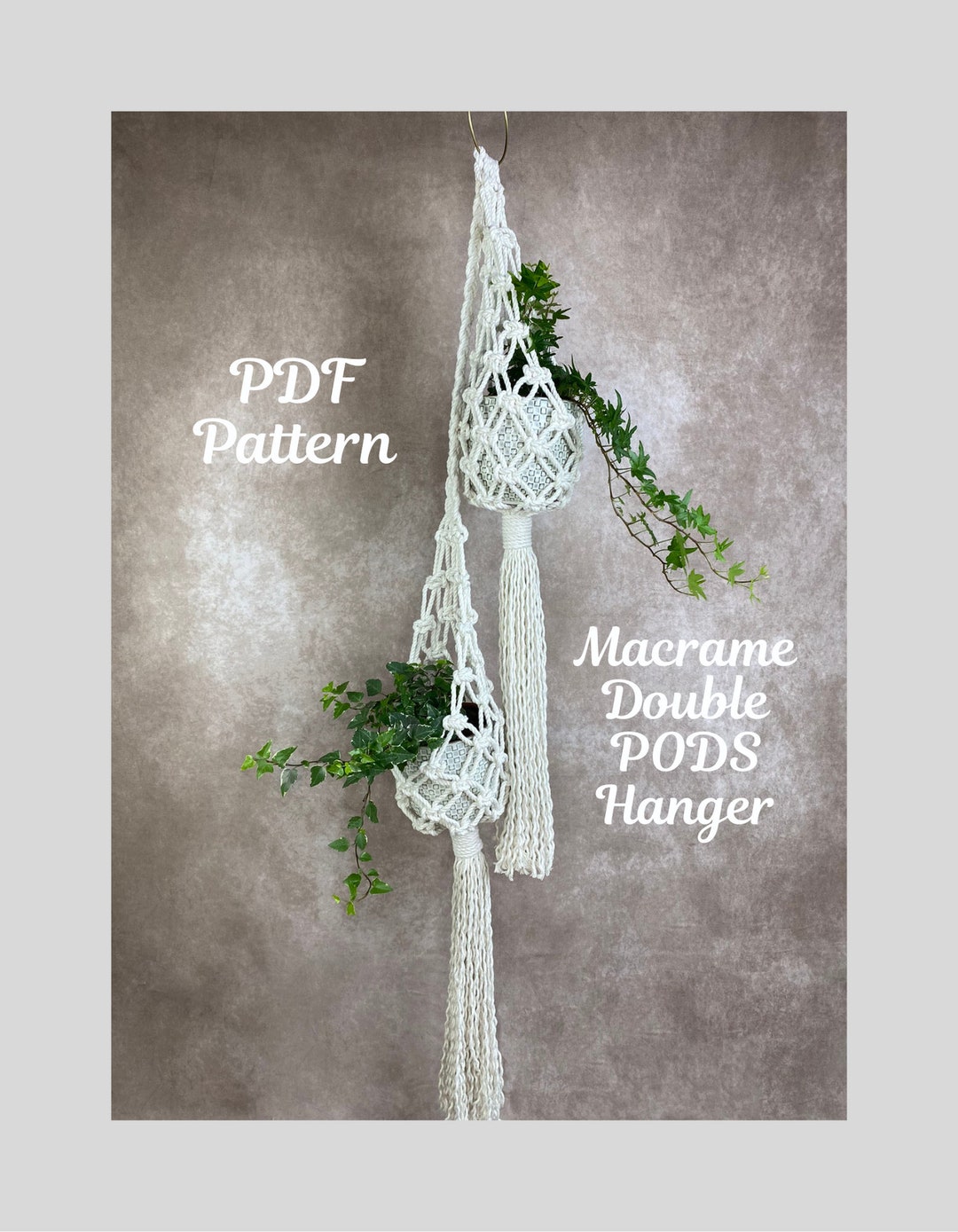 PDF Pattern Macrame Double Pod Plantermacrame Plant Hanger - Etsy