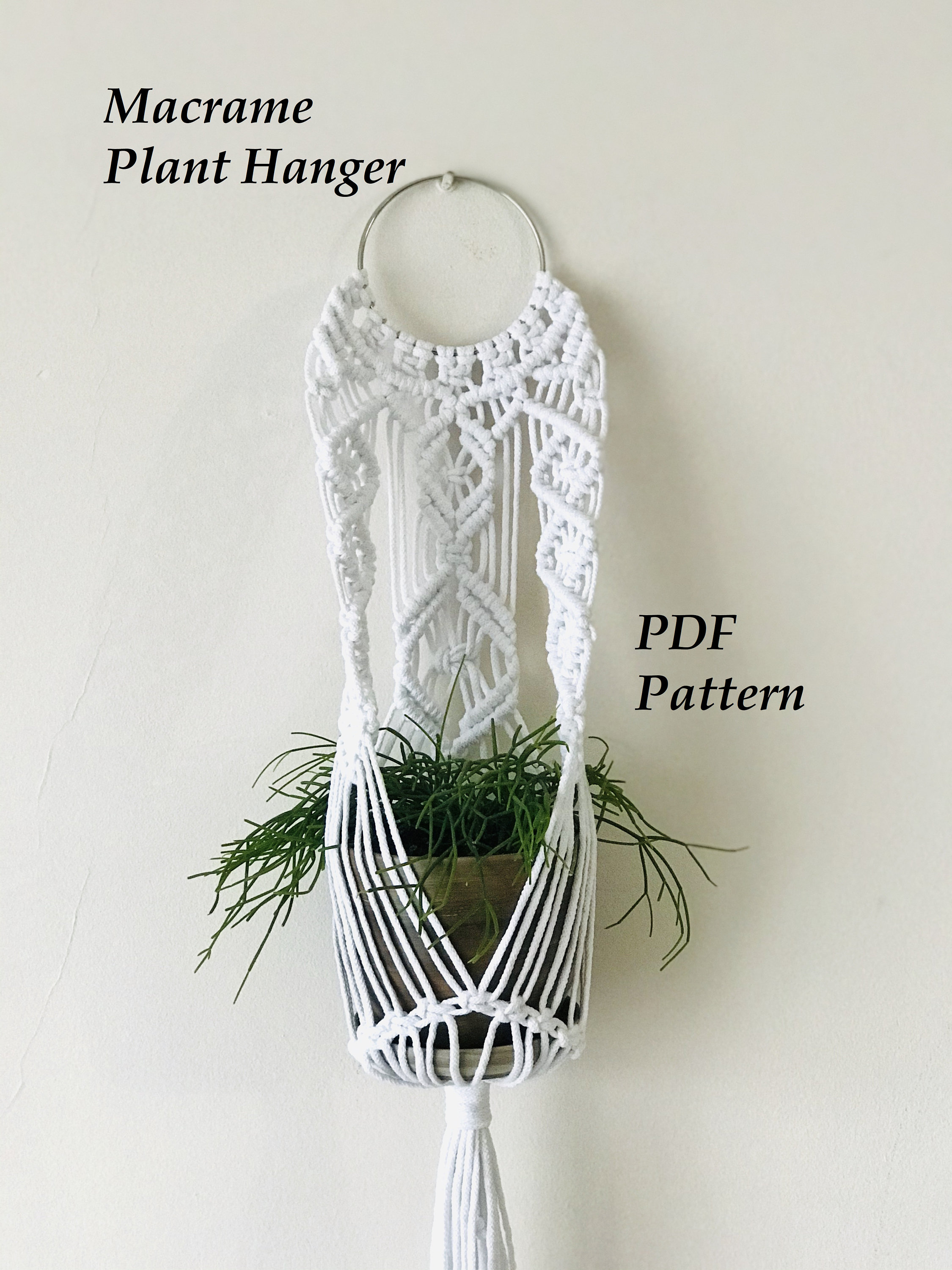 Macrame Plant Hanger Pattern, Wall Plant Hanger DIY, Eclectic Home ...
