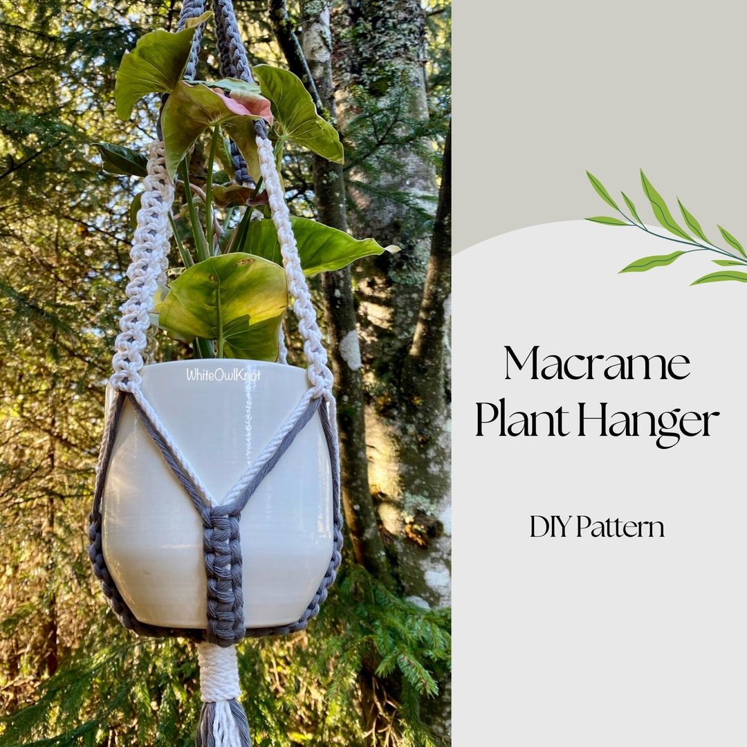PDF Pattern Macrame Plant Hanger, DIY Multicolored Planter, Macramé ...