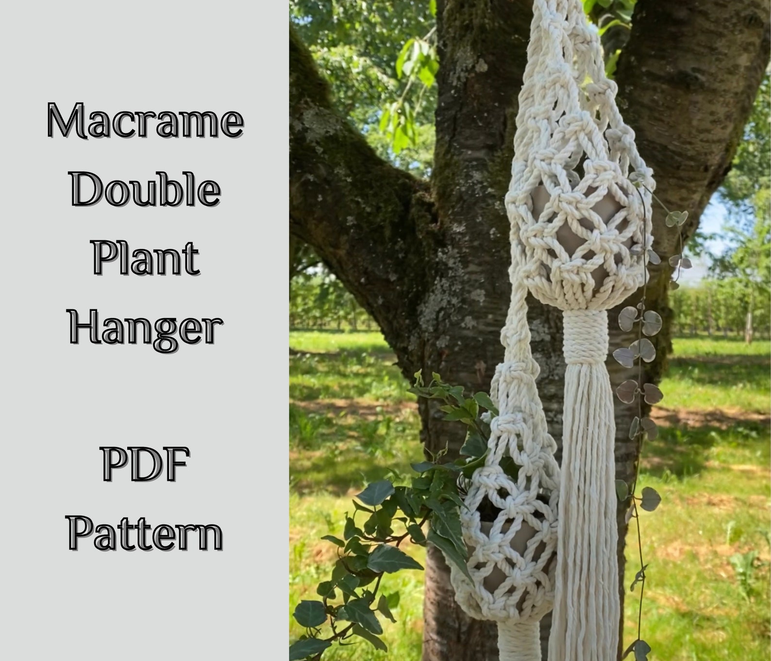 SET of 2 PDF Patterns Macrame Double Pod Planter Macrame - Etsy