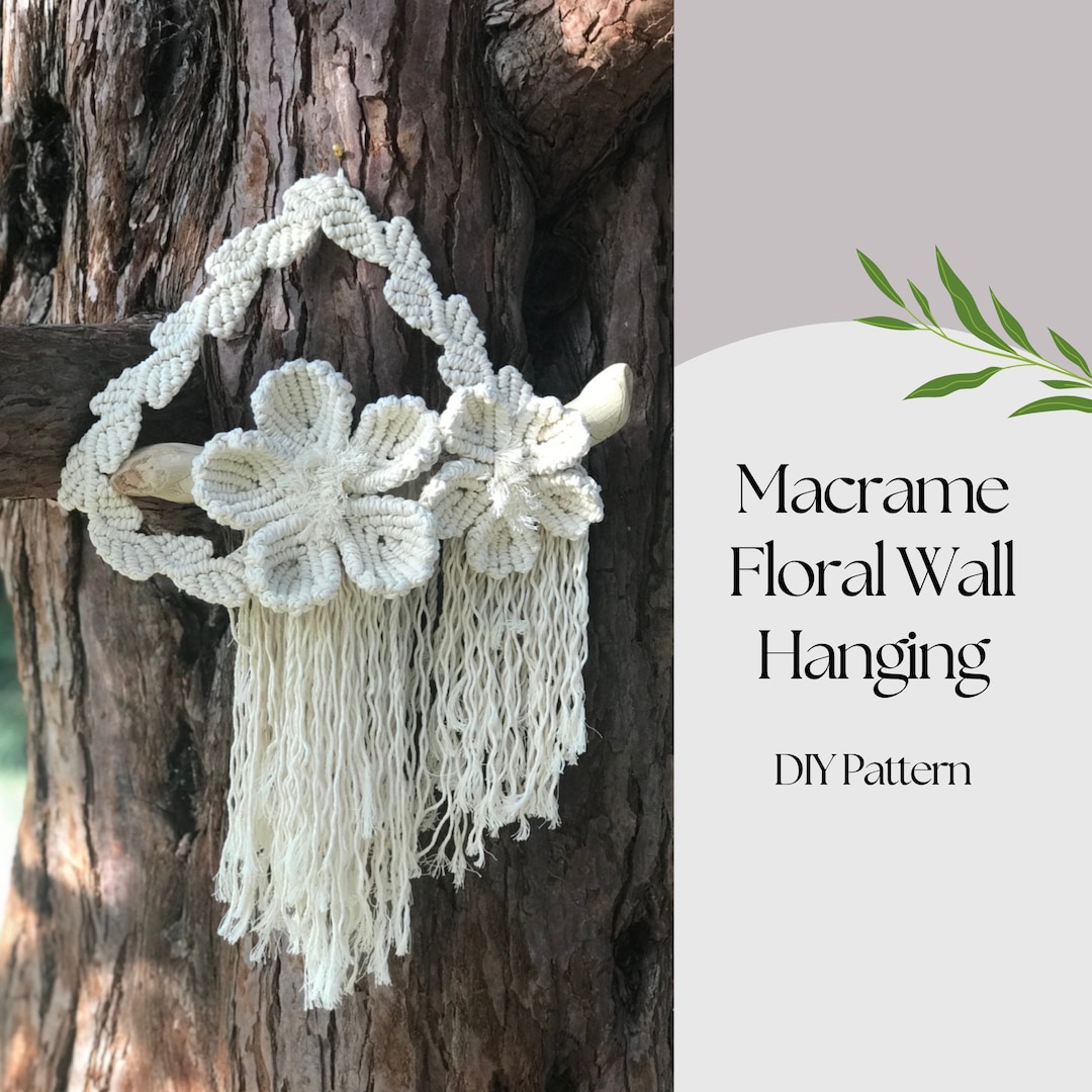 PDF Pattern Macrame Wall Hanging, Macrame Flowers Tutorial,set of ...