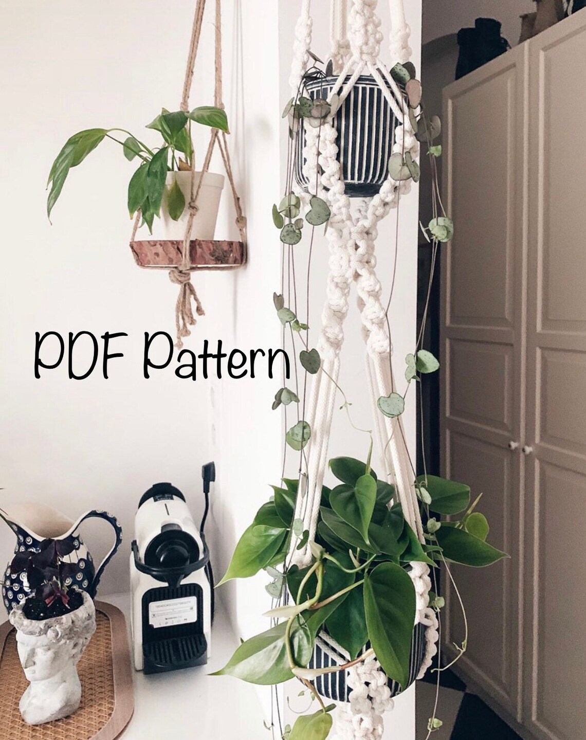 Double Macrame Plant Hanger Pattern BEGINNER Macrame Plant - Etsy